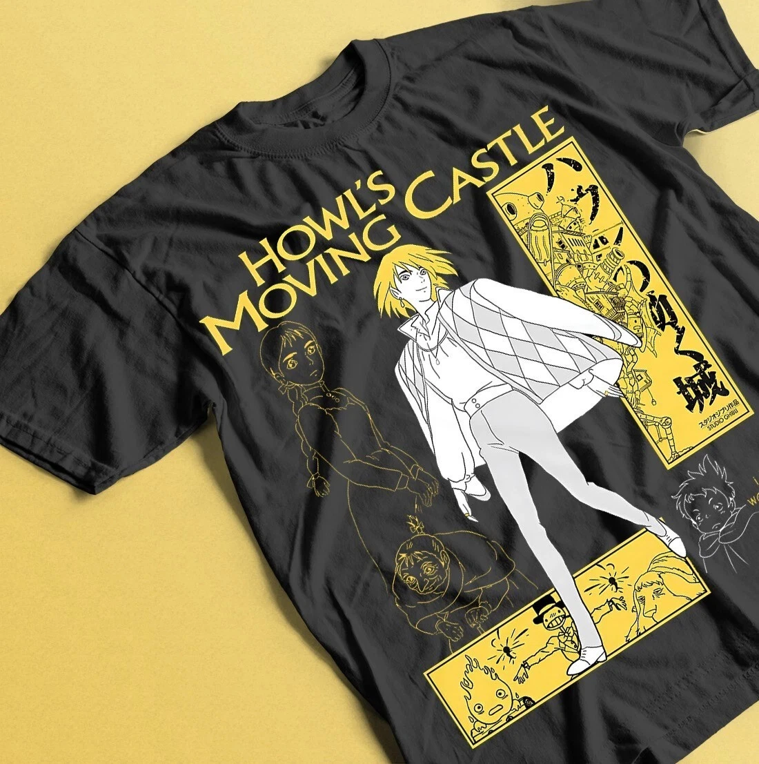 Reprint Rare Howl And Sophie T-shirt, Howl's Moving Castle Tee, Hayao ...