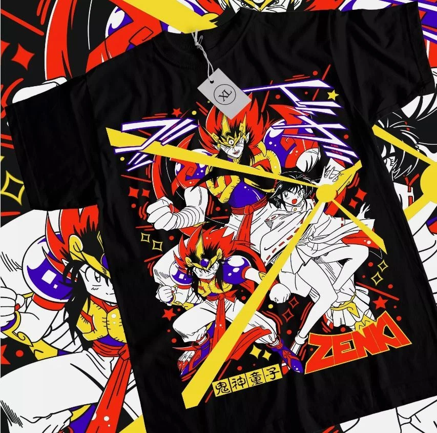 Reprint Rare Kishin Douji Zenki T-shirt Anime Manga Chiaki Enno Karuma ...