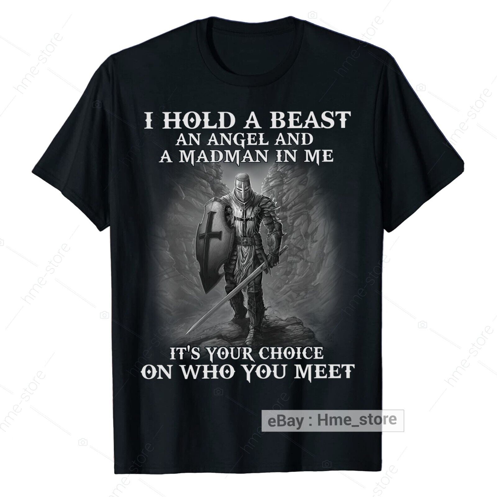 Reprint Rare Knight Templar I Hold A Beast & Madman In Me T-Shirt ...