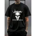 Reprint Rare Men'S Black Metal Skull Graphic T-Shirt - Casual Summer ...