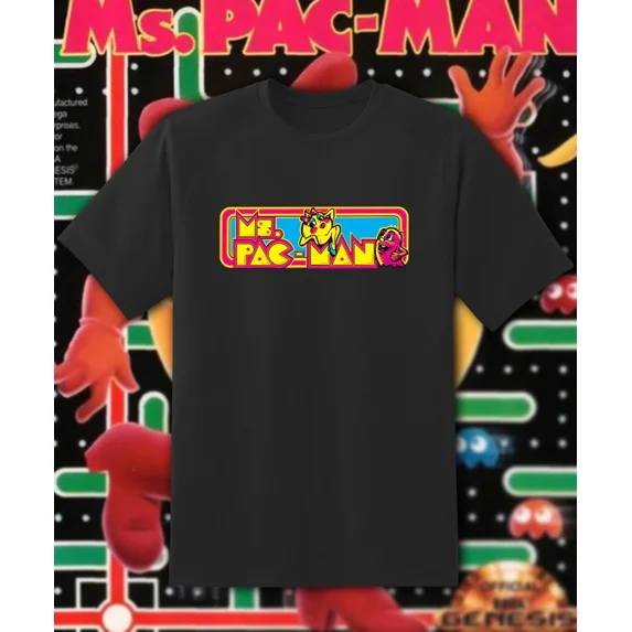 Reprint Rare Ms. Pac Man Main Retro Video game arcade T Shirt Adult ...