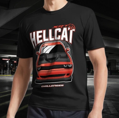 Reprint Rare New Challenger SRT Hellcat Active T-Shirt Logo American T ...