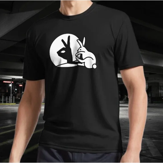 Reprint Rare New Funny Rabbit hand shadow puppets humor Logo American T ...