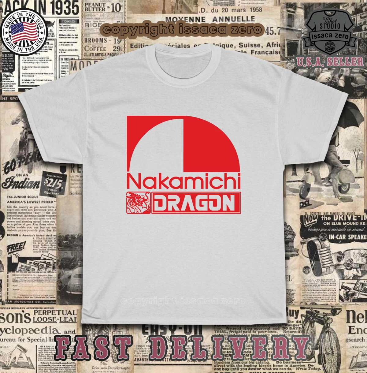 Reprint Rare New Hot Nakamichi Mobile Audio Systems Logo Men's T-Shirt ...