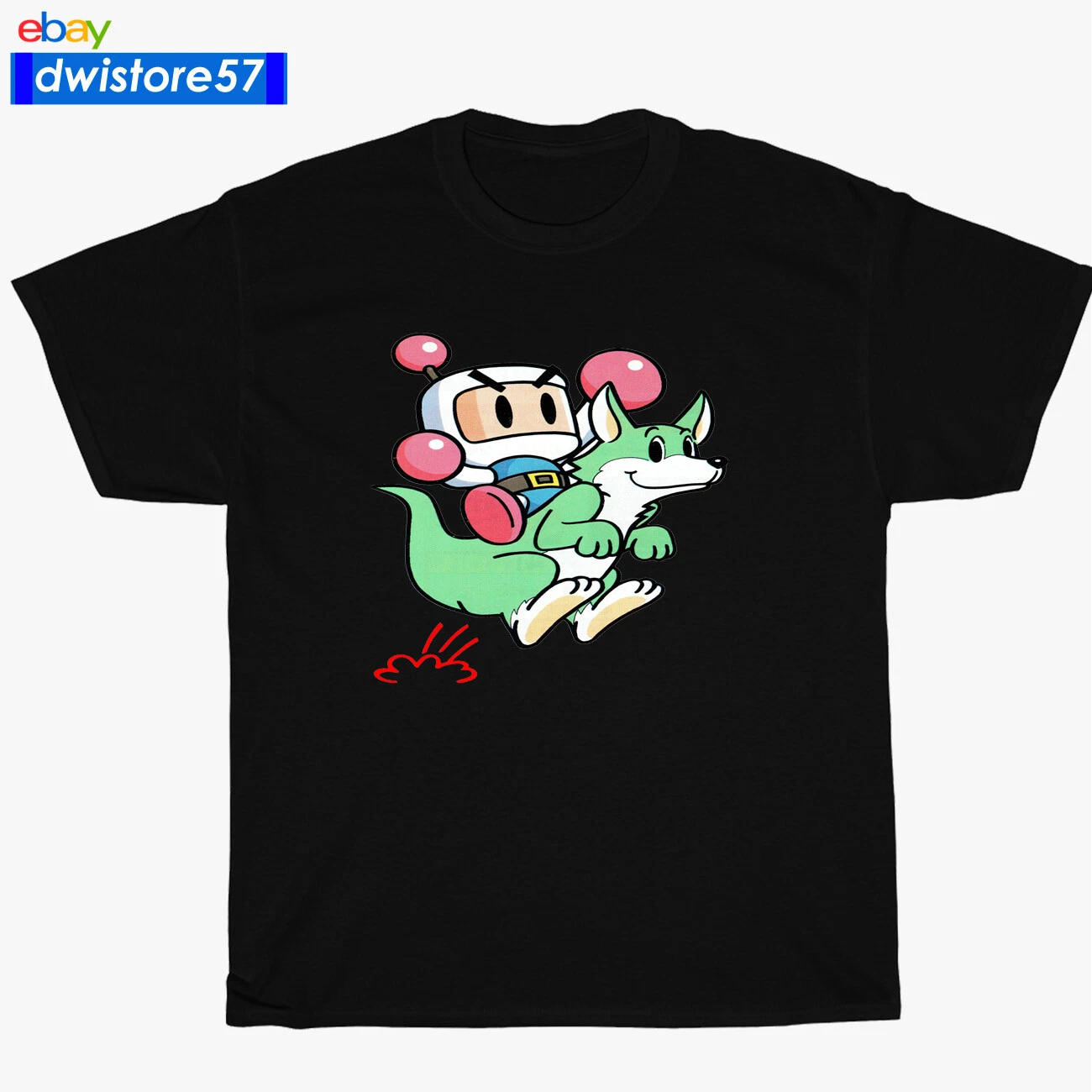 Reprint Rare New Shirt Bomberman 94 Logo Black/Navy/White/Grey Men's T ...