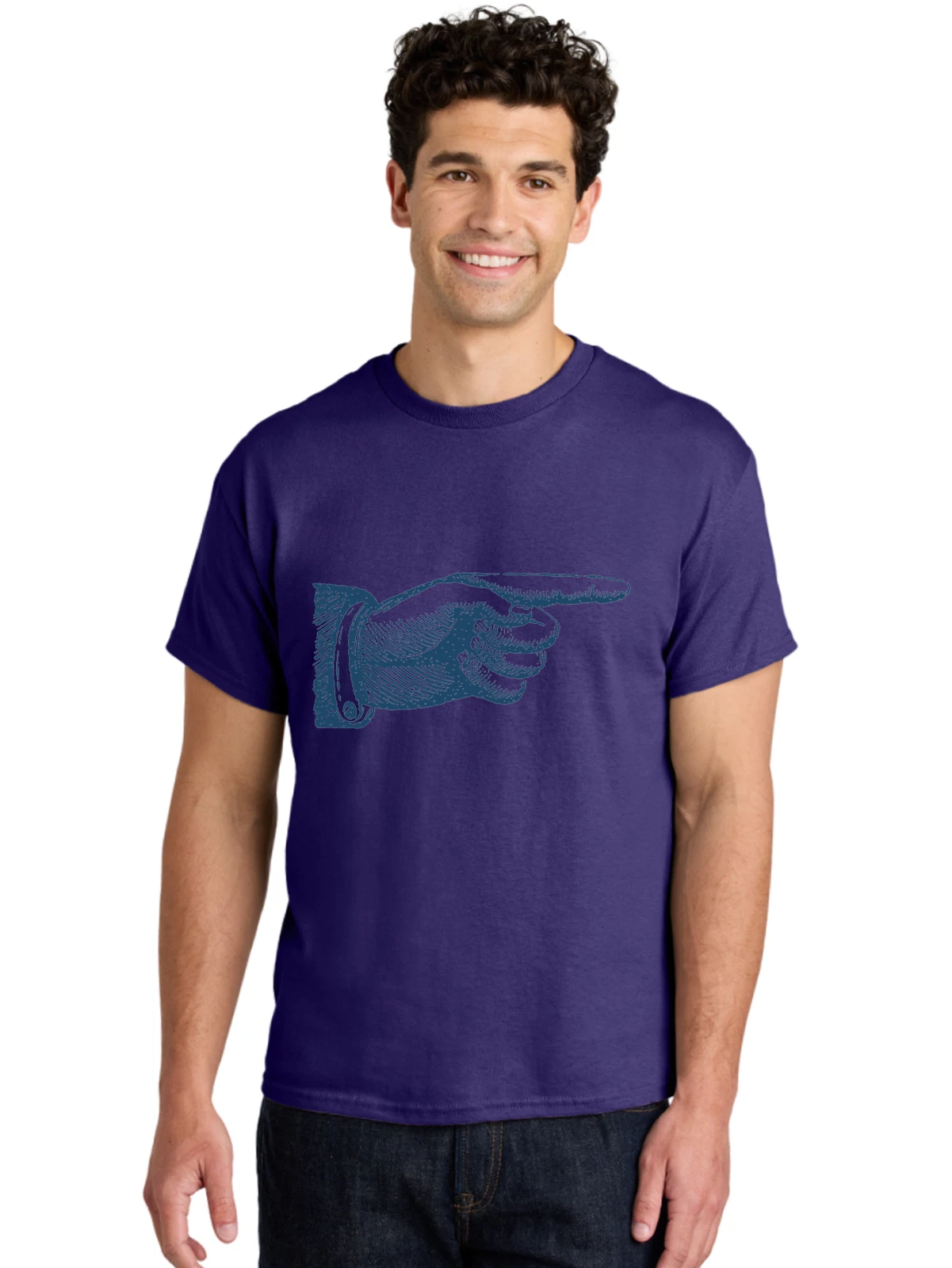 Reprint Rare Pointing Finger Mens Graphic Tee, 100% Cotton, Casual ...