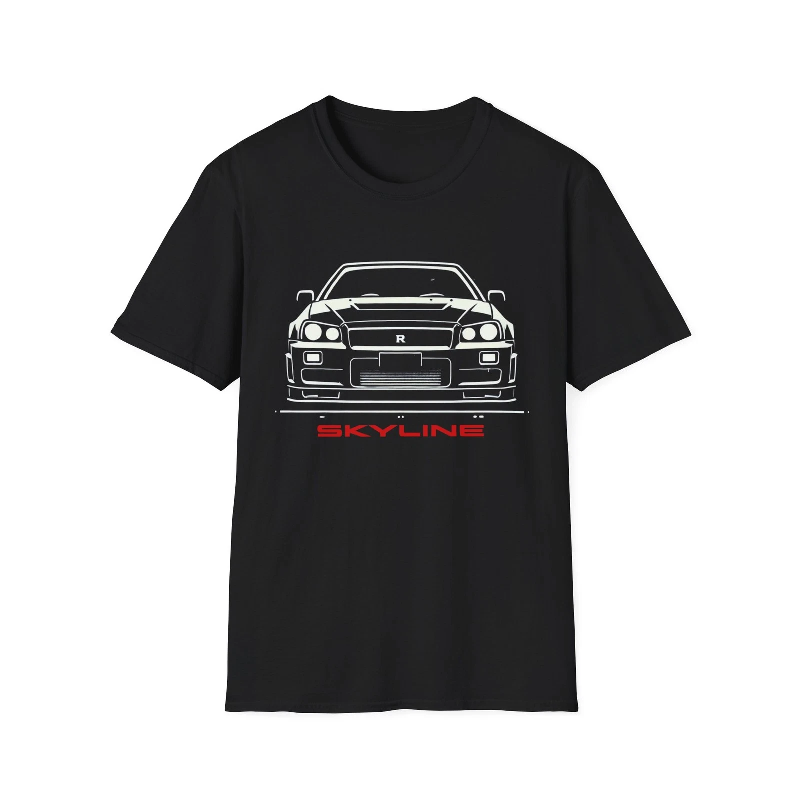 Reprint Rare R34 Skyline GT-R T-Shirt – JDM Front View Outline Graphic ...