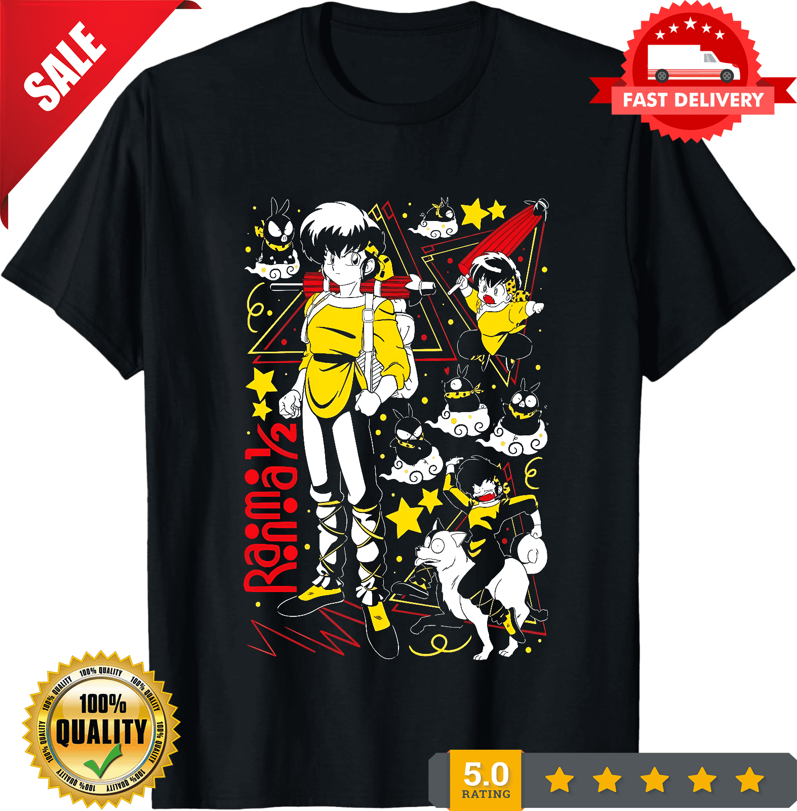Reprint Rare Ranma 12 T-Shirt Shampoo Rumiko Takahashi Manga Anime T ...