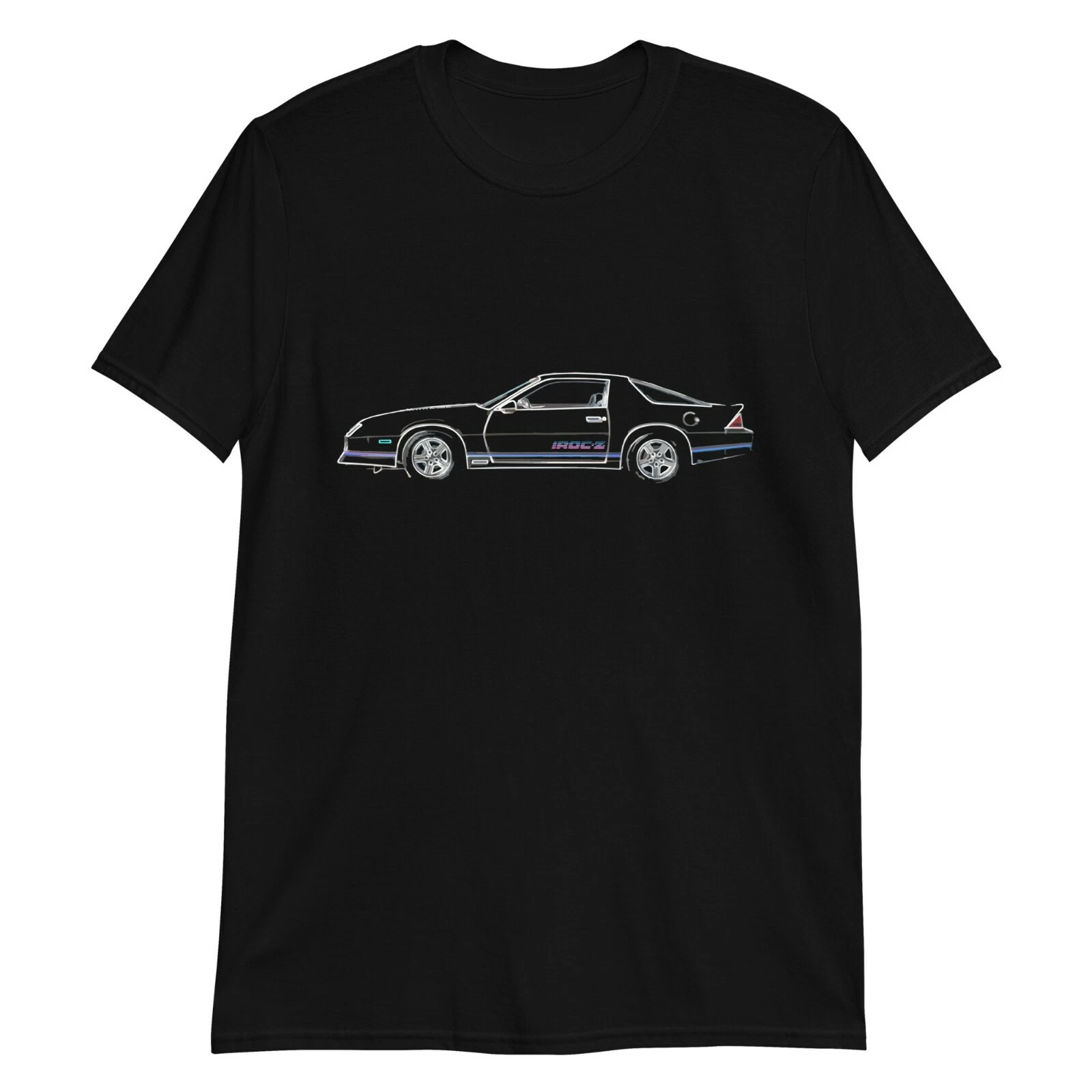 Reprint Rare Retro Chevy Camaro IROC-Z Outline Art Short-Sleeve Unisex ...