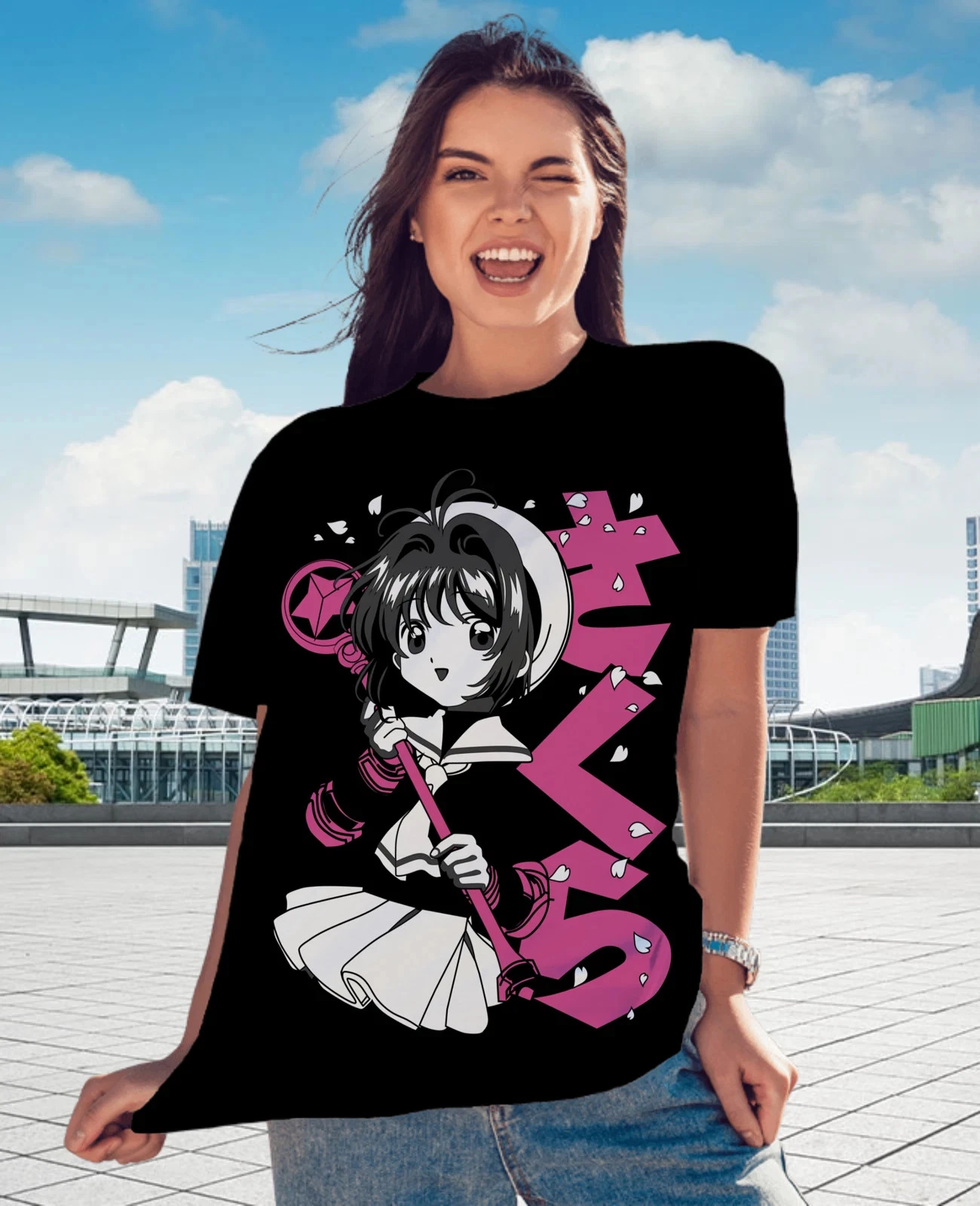 Reprint Rare Sakura Card Captors T-Shirt Girl Kawaii Funny Cute Kero ...