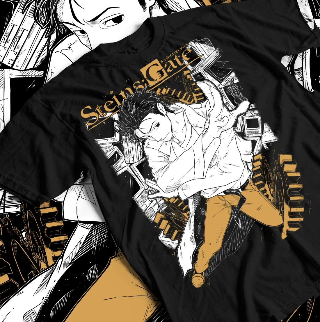 Reprint Rare Steins Gate Okabe & Kurisu Anime Unisex Manga T-Shirt ...