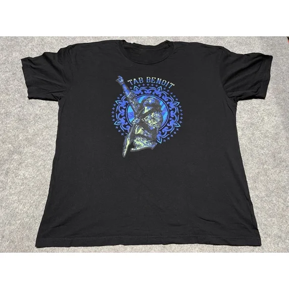 Reprint Rare TAB BENOIT In Concert Blues Guitar Singer Shirt Black ...