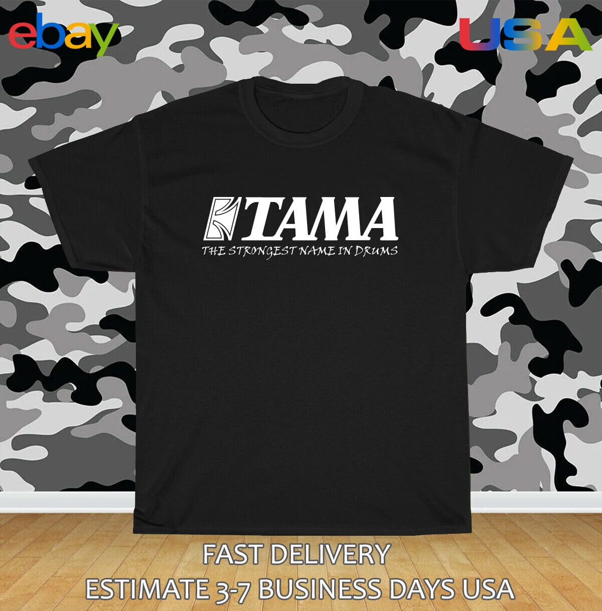 Reprint Rare Tama Drums Logo Men's T-Shirt American Size T-Shirt ...