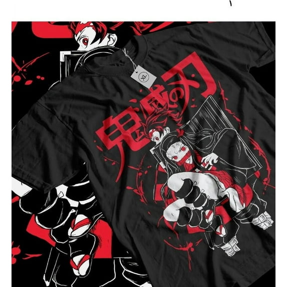 Reprint Rare Tanjiro Nezuko T-Shirt Demon Slayer Kimetsu No Yaiba Manga ...
