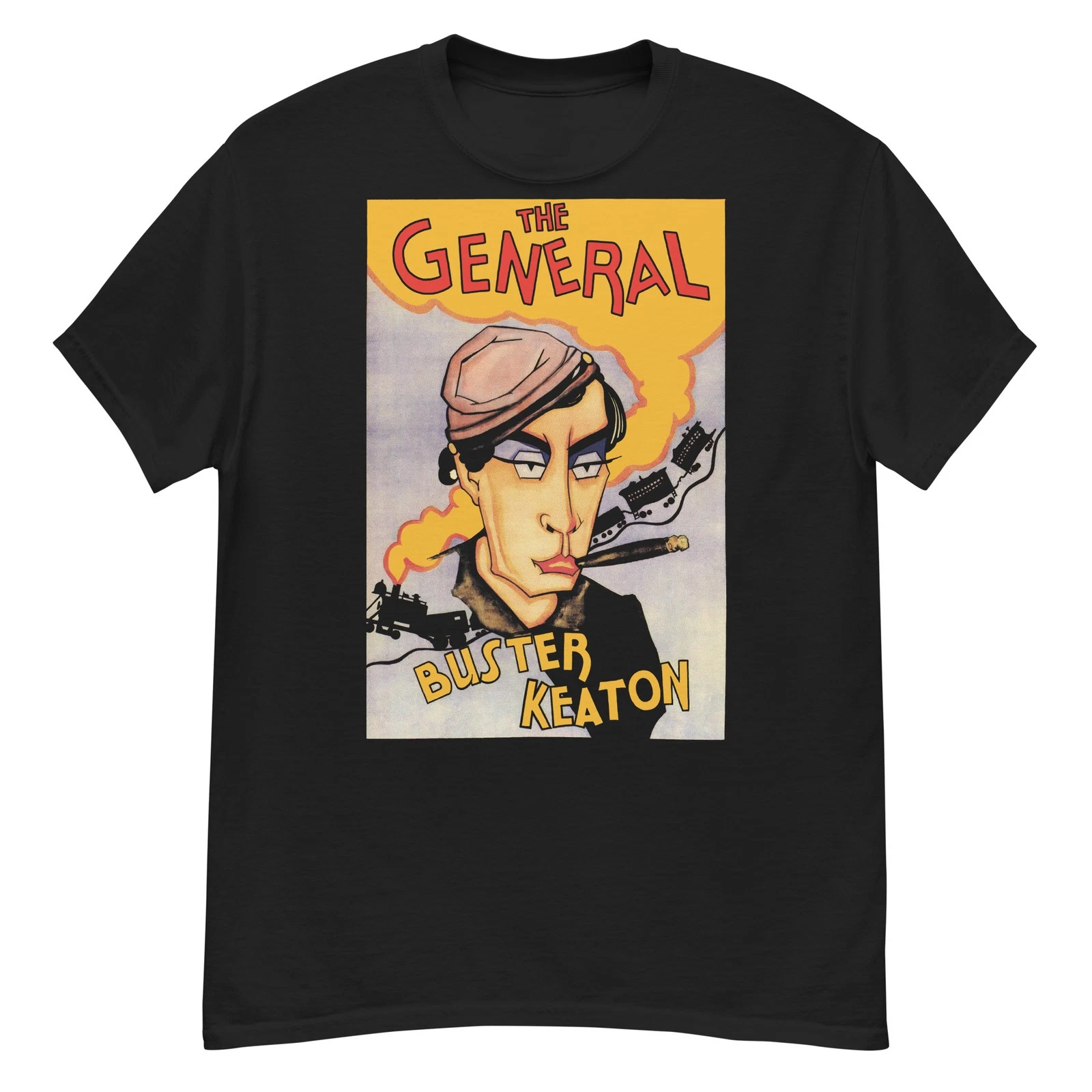Reprint Rare The General cult silent film Buster Keaton fan art t-shirt ...