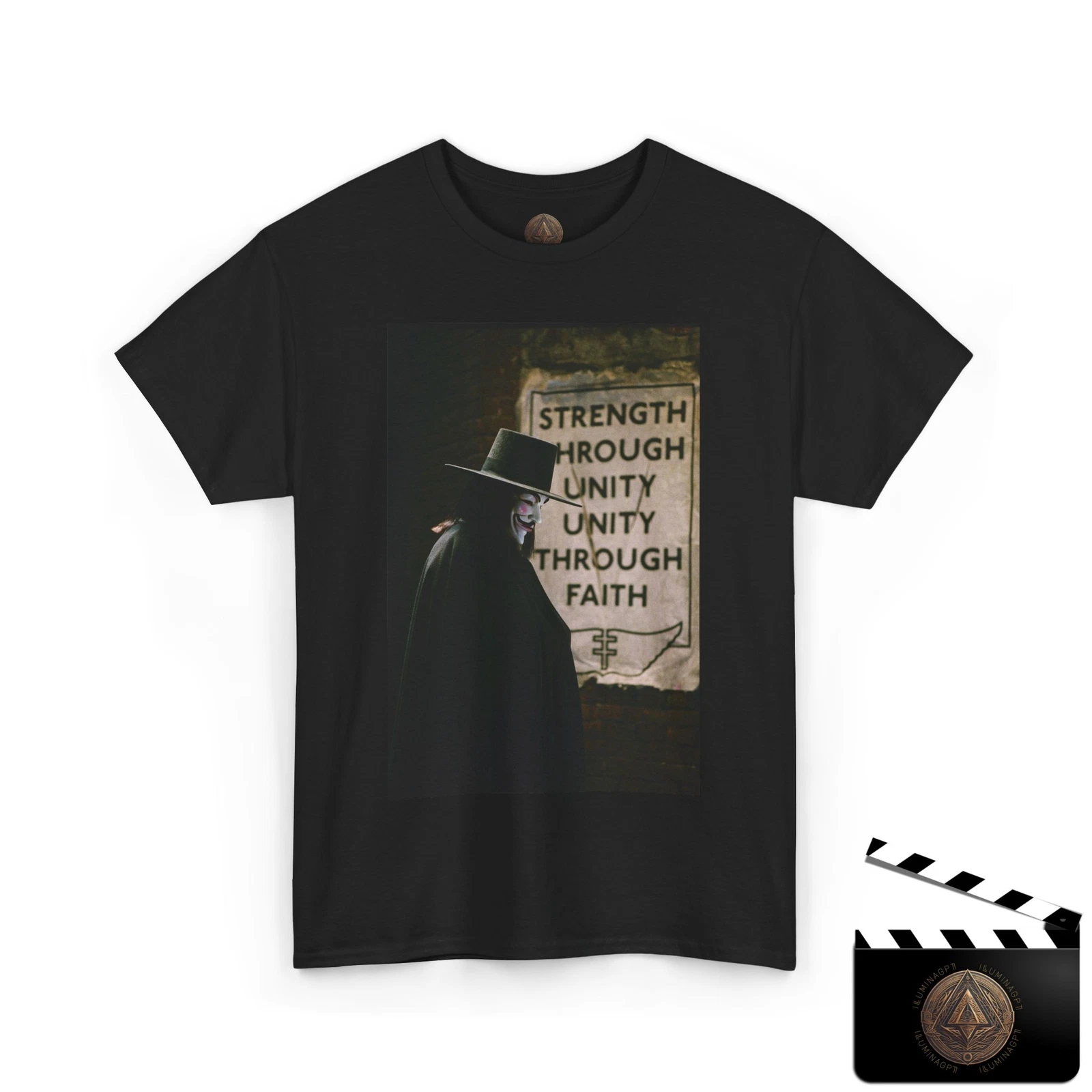 Reprint Rare V For Vendetta T-Shirt, Strength Through Unity Faith Shirt ...