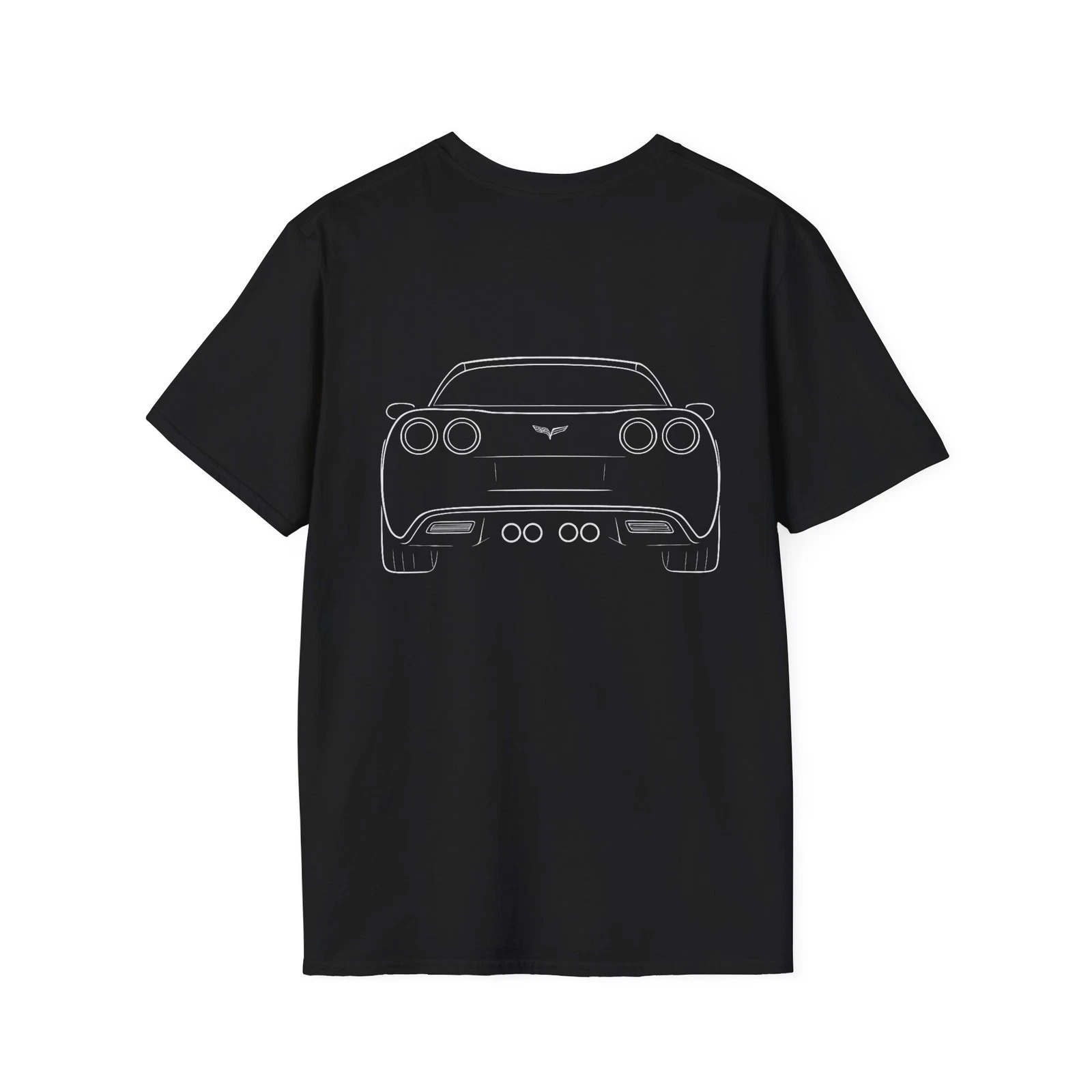 Reprint Rare VINTAGE C6 T-Shirt Rear View Line Art American Muscle Car ...