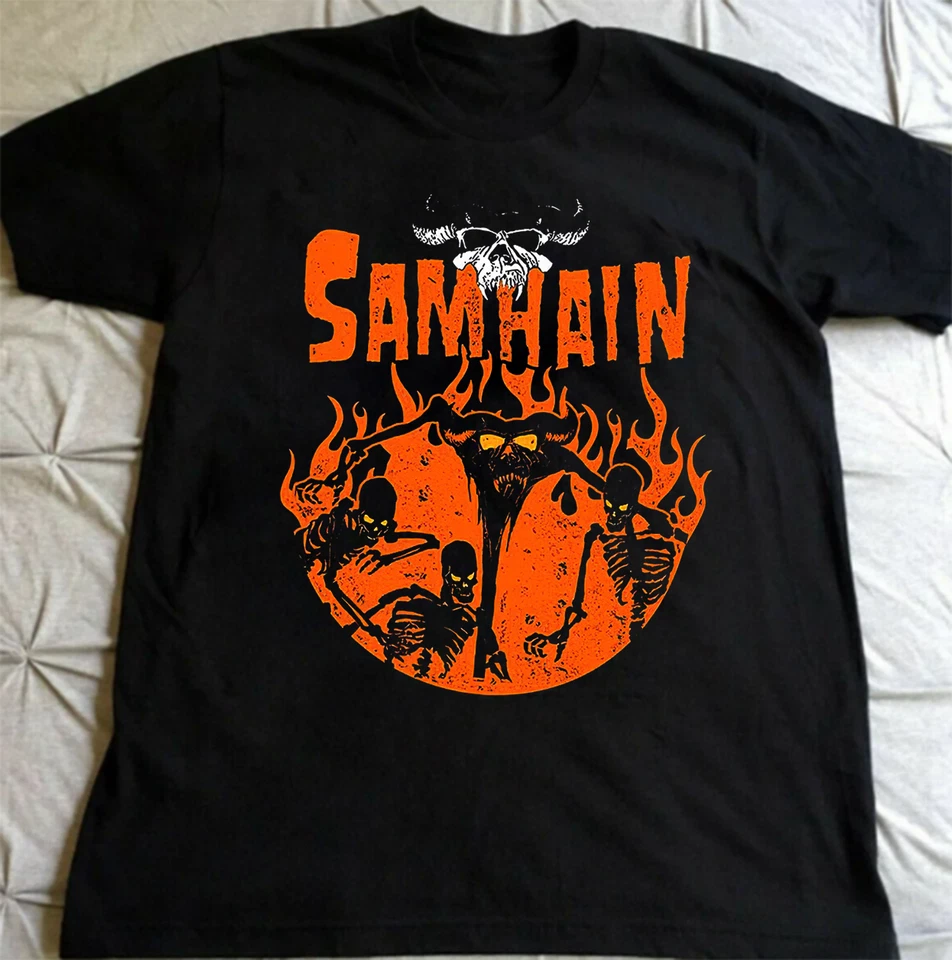 Reprint Rare Vintage Band SAMHAIN Shirt Black Size S M L 234XL ADULT ...