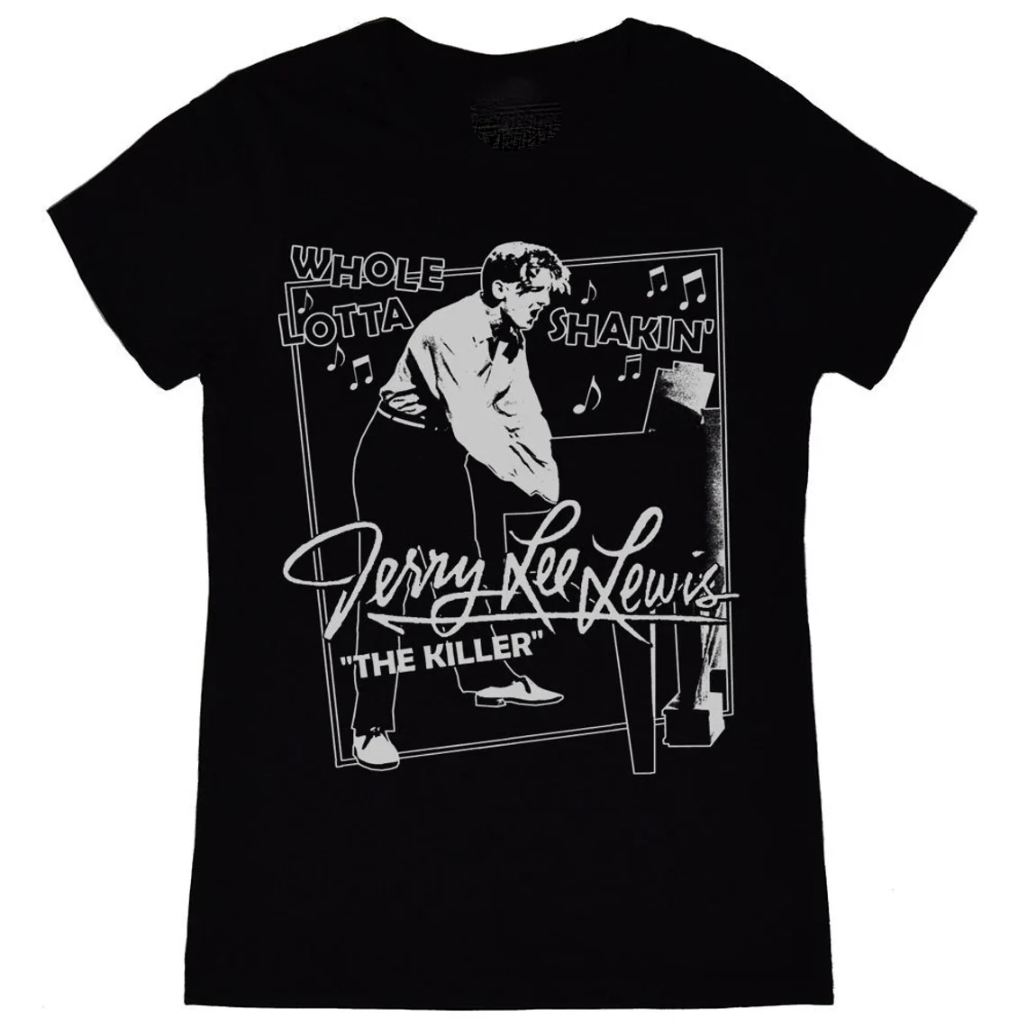Reprint Rare Vintage Jerry Lee Lewis Star Cotton Black All Size Men ...