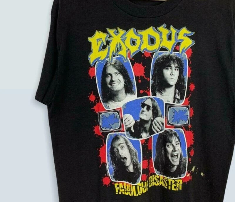 Reprint Rare Vintage Members Of EXODUS Band Cotton Black All Size ...