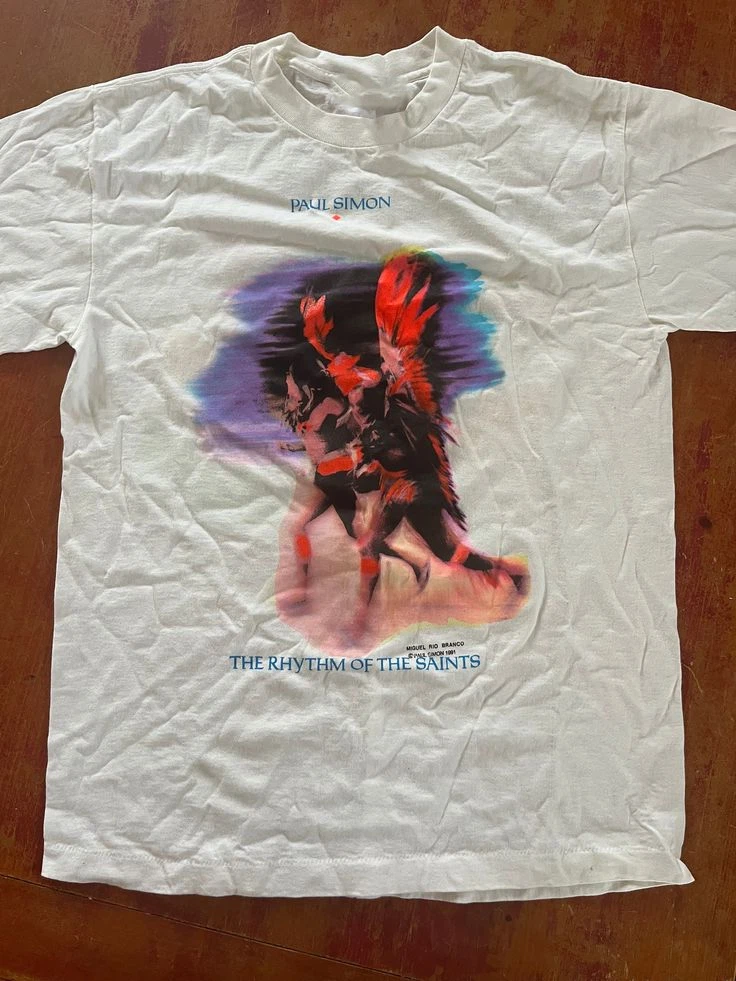 Reprint Rare Vintage PAUL SIMON The Rhythm of the Saints Tour T Shirt ...