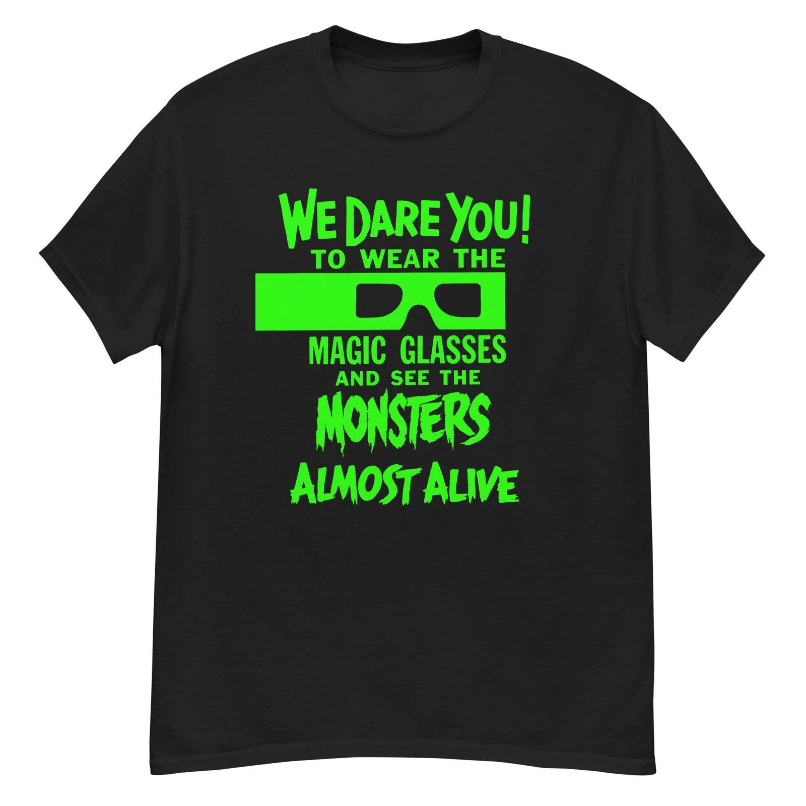 Reprint Rare Vintage horror tagline "Magic Glasses" fan art t-shirt ...