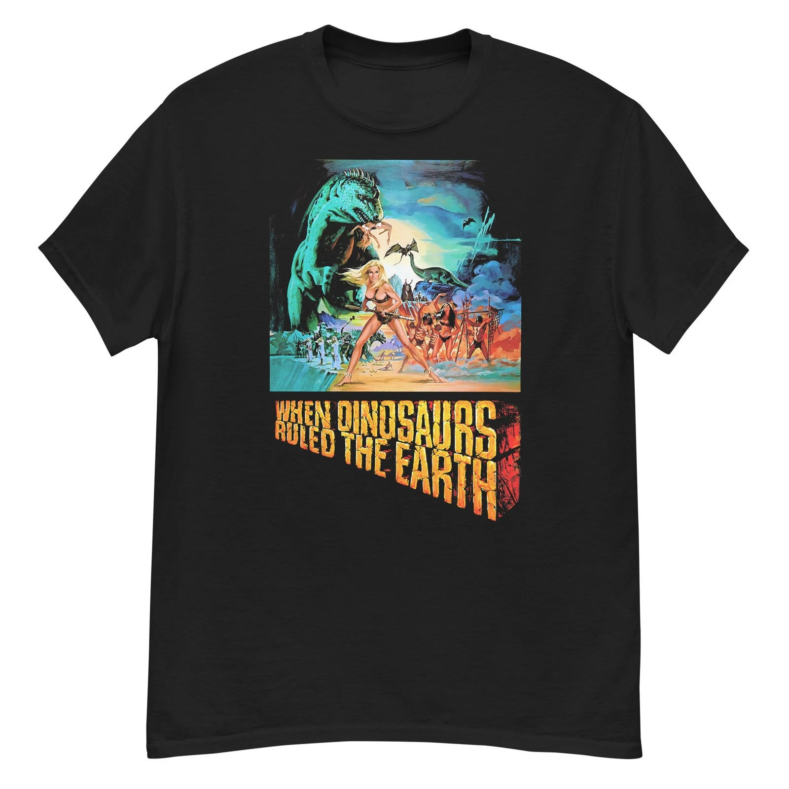 Reprint Rare When Dinosaurs Ruled the Earth cult film fan art t-shirt ...