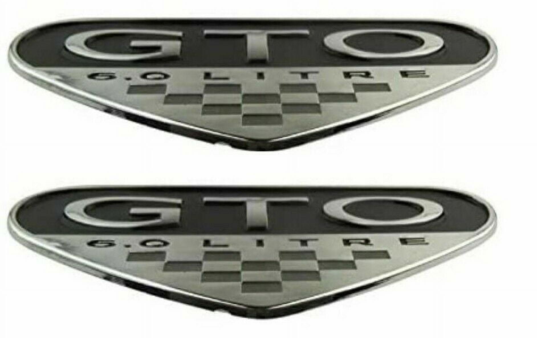 Reproduction Chrome "GTO 6.0" Side Fender Emblem Set 2004-2006 Pontiac ...