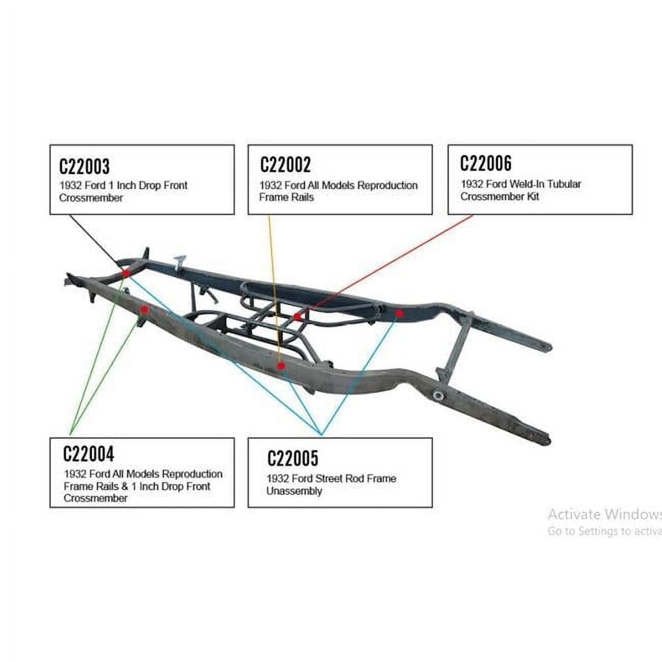 Reproduction Frame Rails for 1932 Ford All Models - Walmart.com