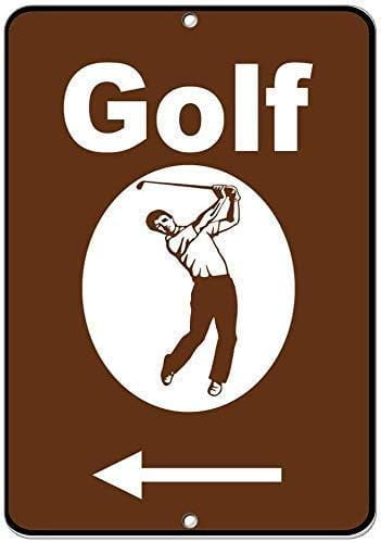 Reproduction Metal Sign Man Playing Golf Graphic Activity Sign ...