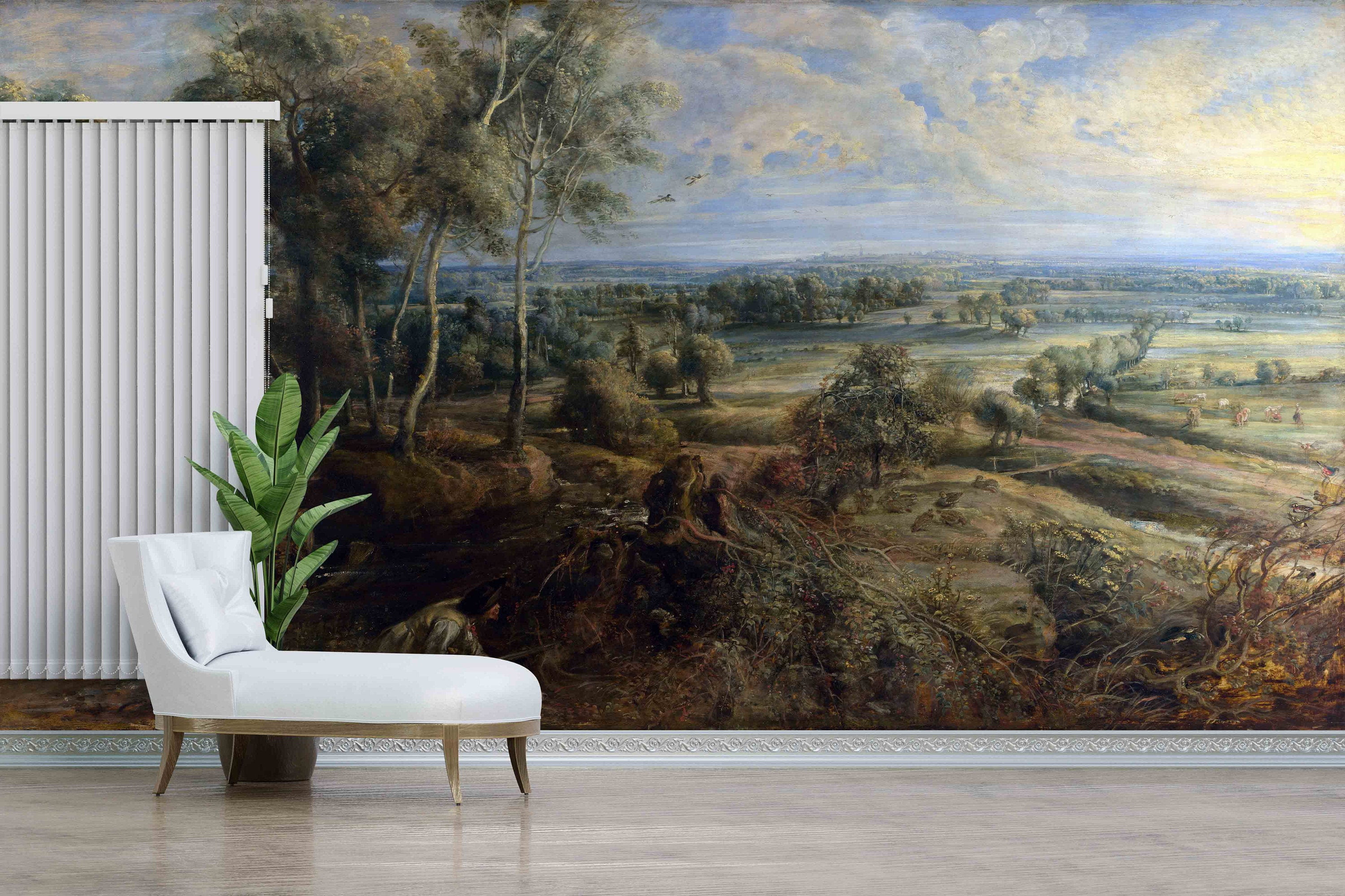 Reproduction Mural, Paper Wall Art A View of Het Steen Early in the ...