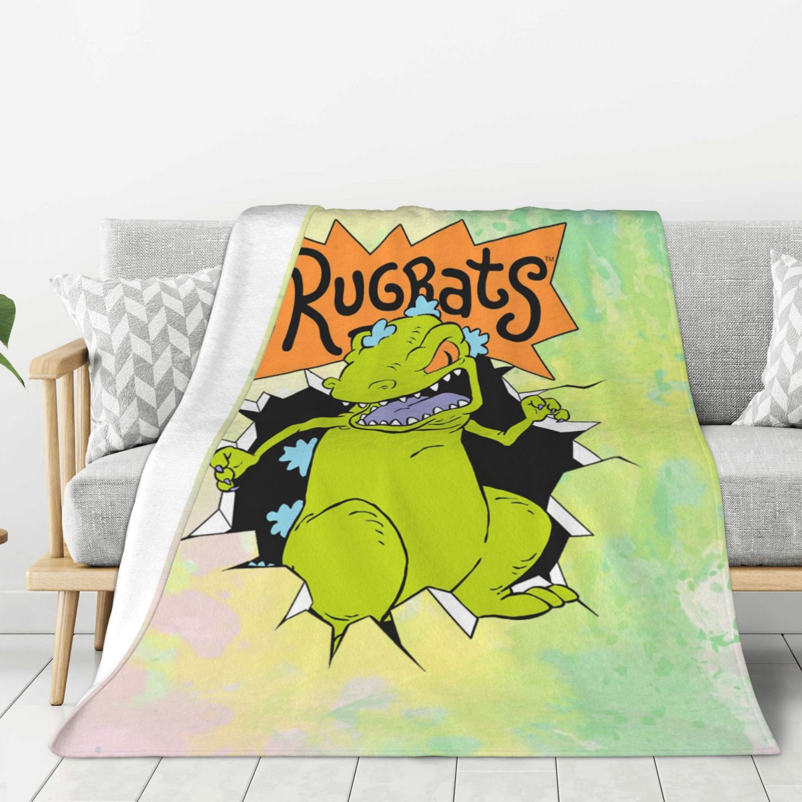 Reptar Rugrats Blanket Cozy Soft Fleece Flannel Bed Blanket All Season ...