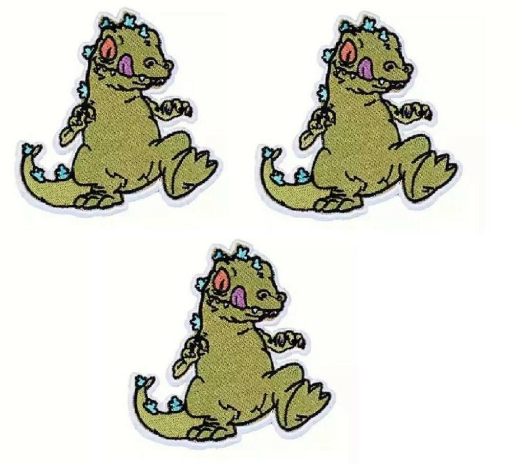 Reptar from The Rugrats Cartoon 4" Tall Embroidered Set of 3 Patches ...