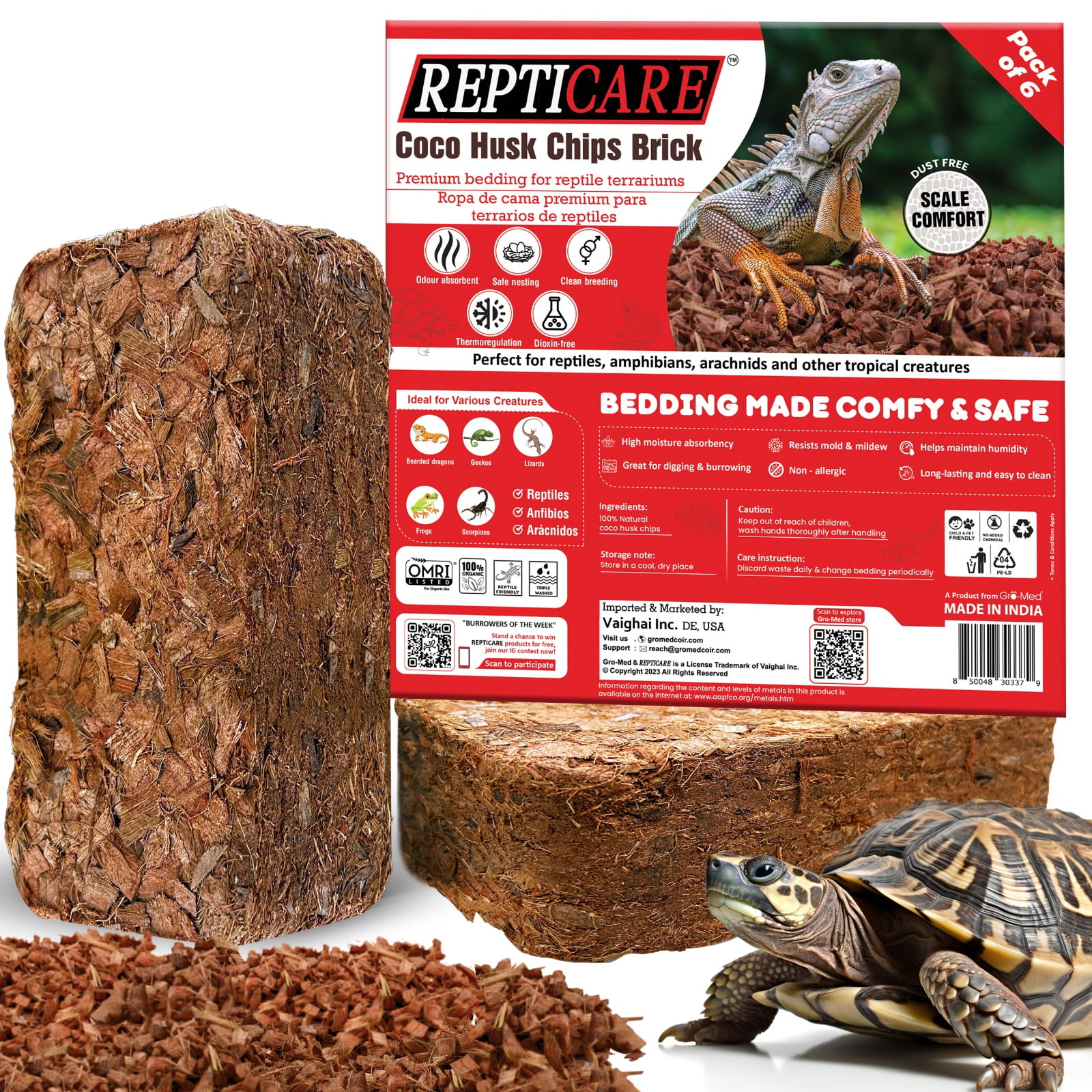 ReptiCare 6Pcs Coco Husk Chips Substrate Brick Coconut Terrarium ...