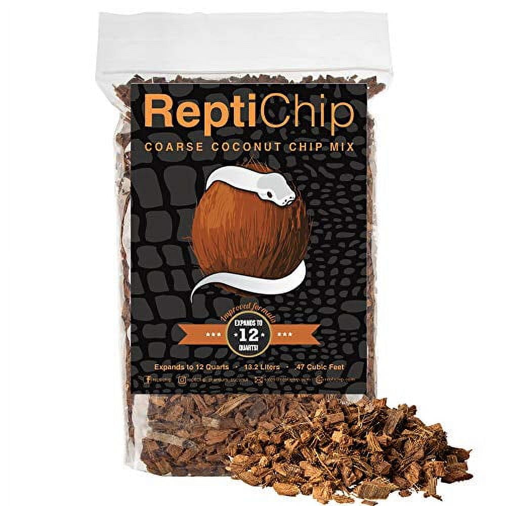ReptiChip Premium Reptile Substrate, Coconut Chip Mix Bedding for ...