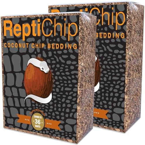 ReptiChip Reptile Bedding Loose Coconut Chip 36 Quart 2 Pack Coco Husk ...