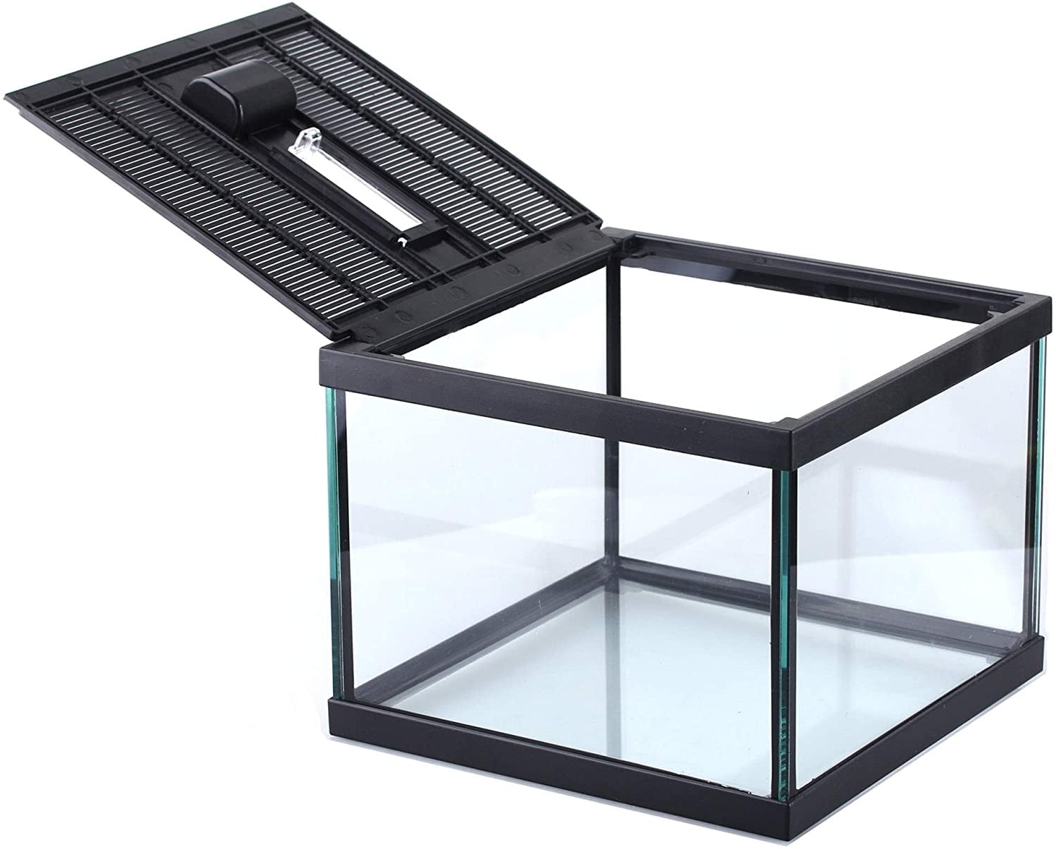 Reptile Amphibians Tank, 7.8x7.8x5.9 inches Terrarium Glass Box for ...