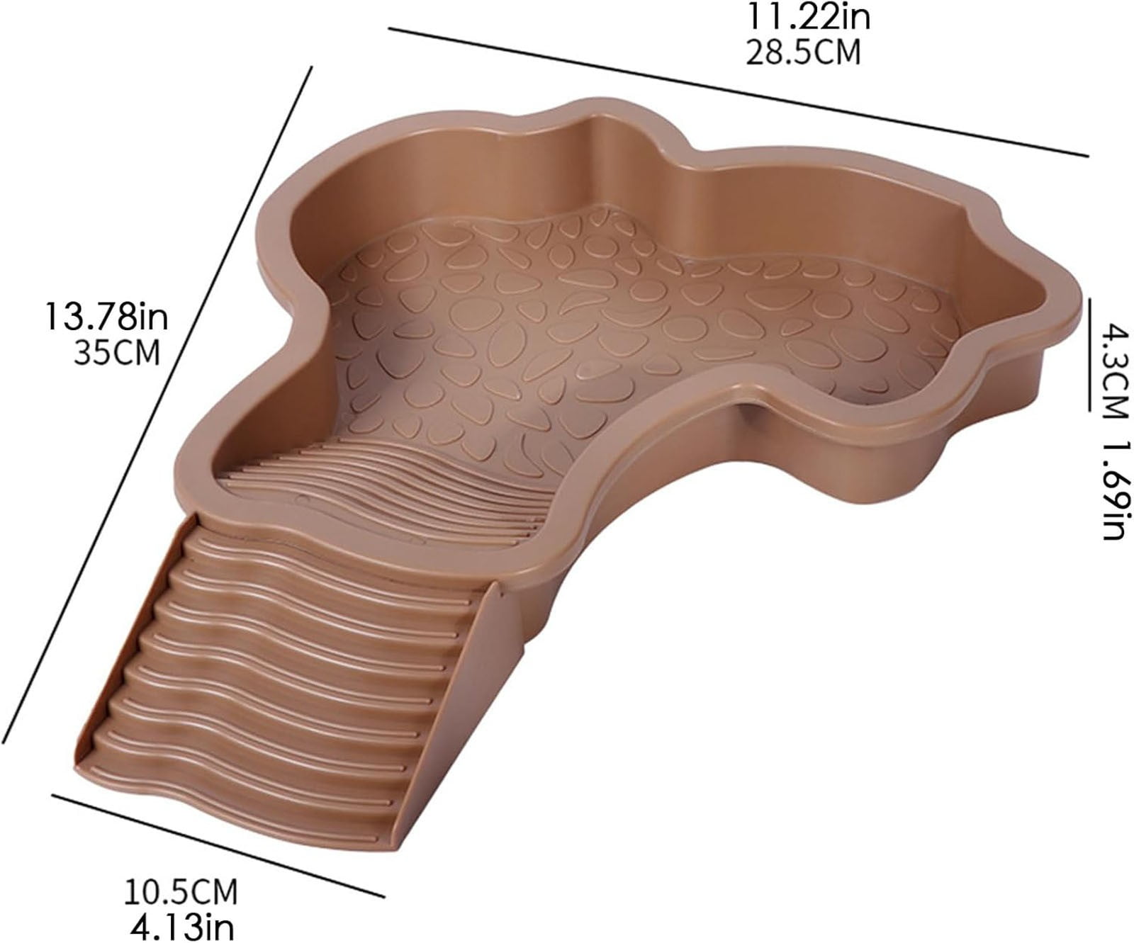 Reptile Bathing Pool Reptile Feeding Dish Water Bowl with Ramp Aquarium ...