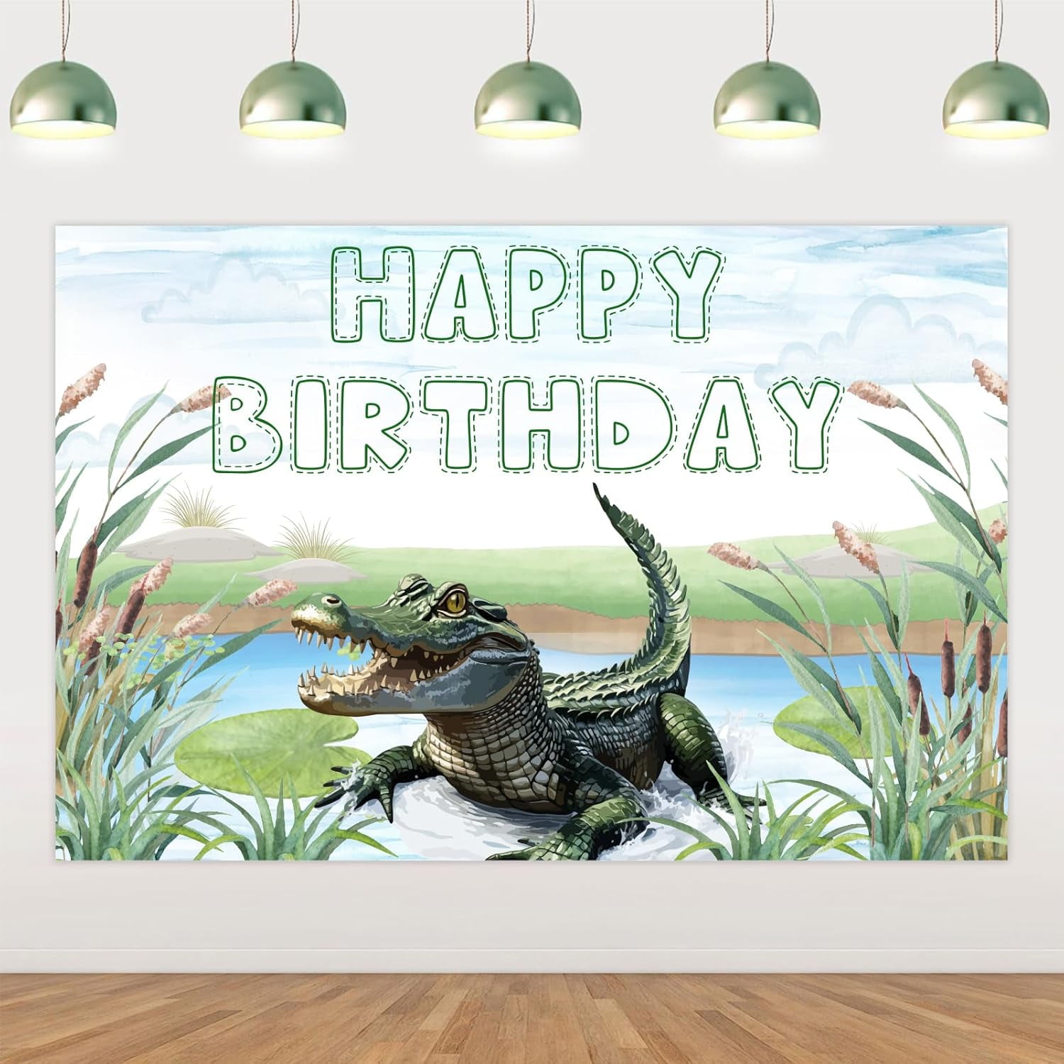 Reptile Birthday Party Decorations Crocodile Happy Birthdays Backdrop ...
