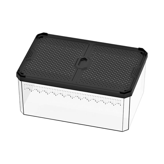 Reptile Breeding Box Habitat Tank Ventilated Clear PC with Sliding Door ...