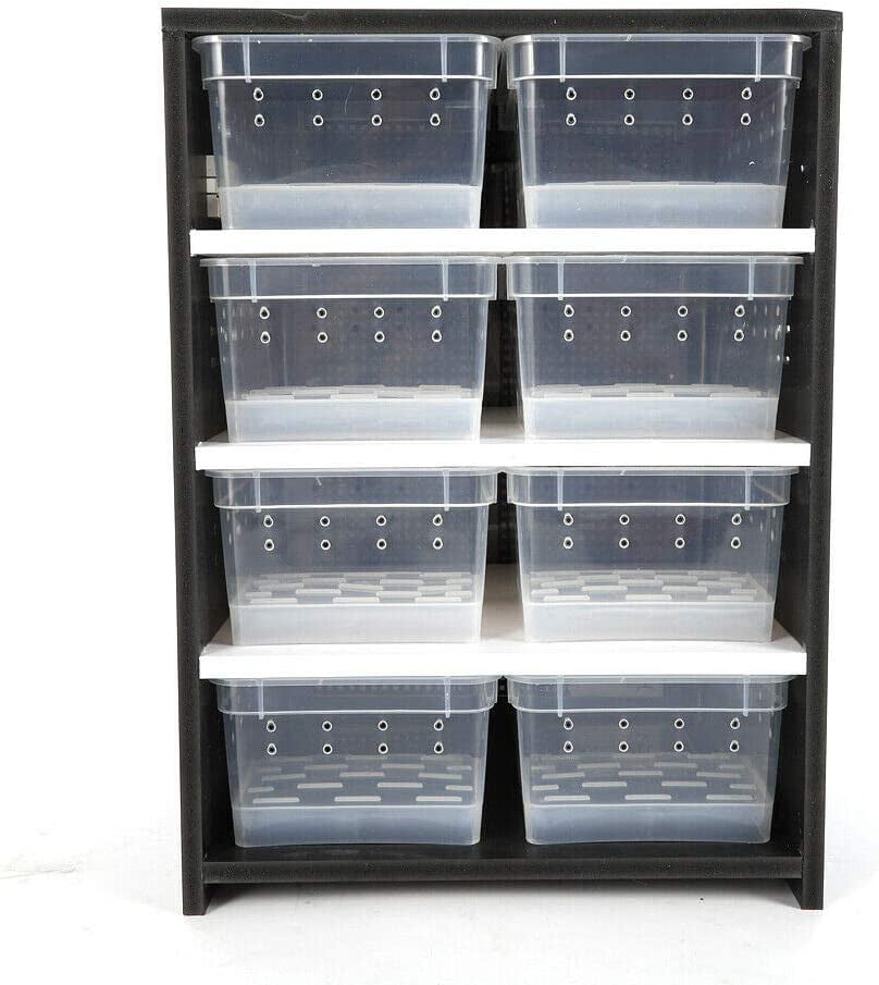 Reptile Breeding Cabinet with Hygrometer, 8PCS Transparent Breeding Box ...