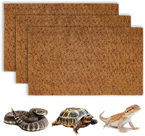 Reptile Carpet Natural Coconut Fiber Tortoise Lizard Mat,3 Pack Pet ...