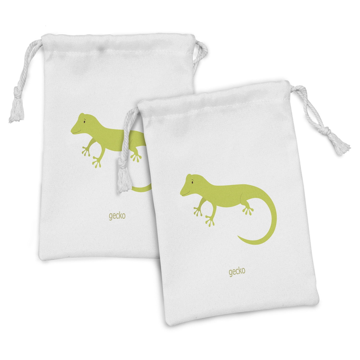 Reptile Fabric Pouch Set of 2, Australian Lizard Illustration Smiling ...