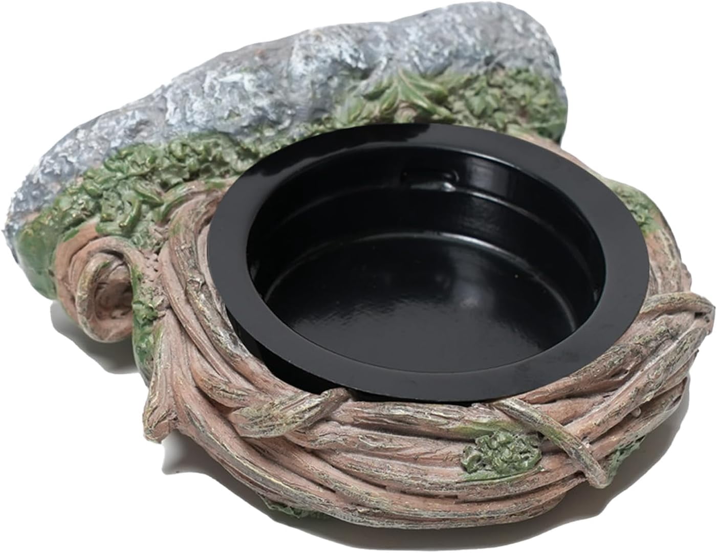 Reptile Feeding Ledge with 2 Cups, Hollow Vine Food Dish & Water Bowl ...