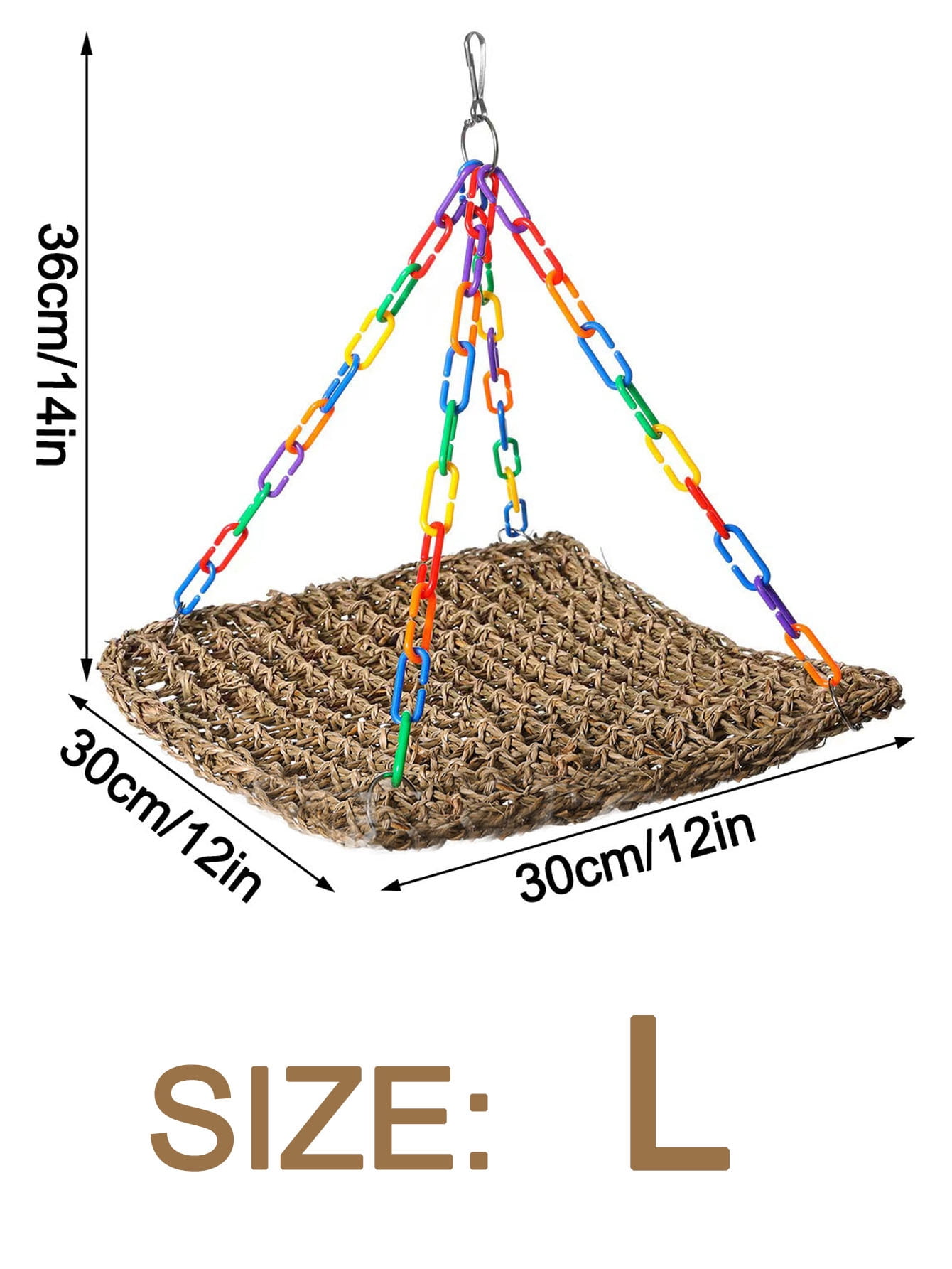 Reptile Habitat Decor Lizard Woven Hammock Bird Cage Parrot Swing Small ...