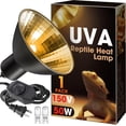 Reptile Heat Lamp 50W G9 Halogen Heat Bulb & Dome Reptile Light Fixture ...
