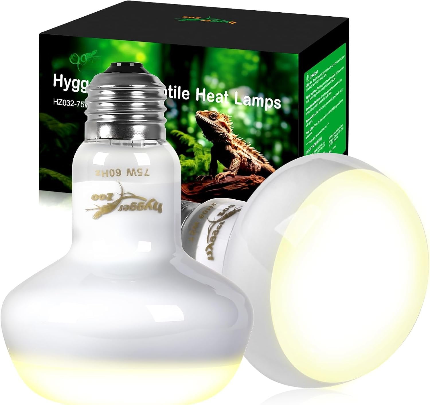 Reptile Heat Lamp Bulbs 75W (2-) - Efficient Heating & Simulated ...