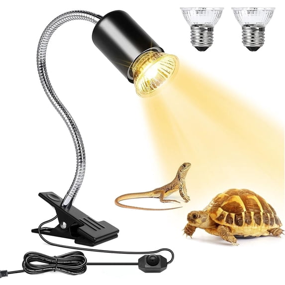 Dinosam Reptile Heat Lamp with UVA UVB Bulbs, Adjustable, 360 ...