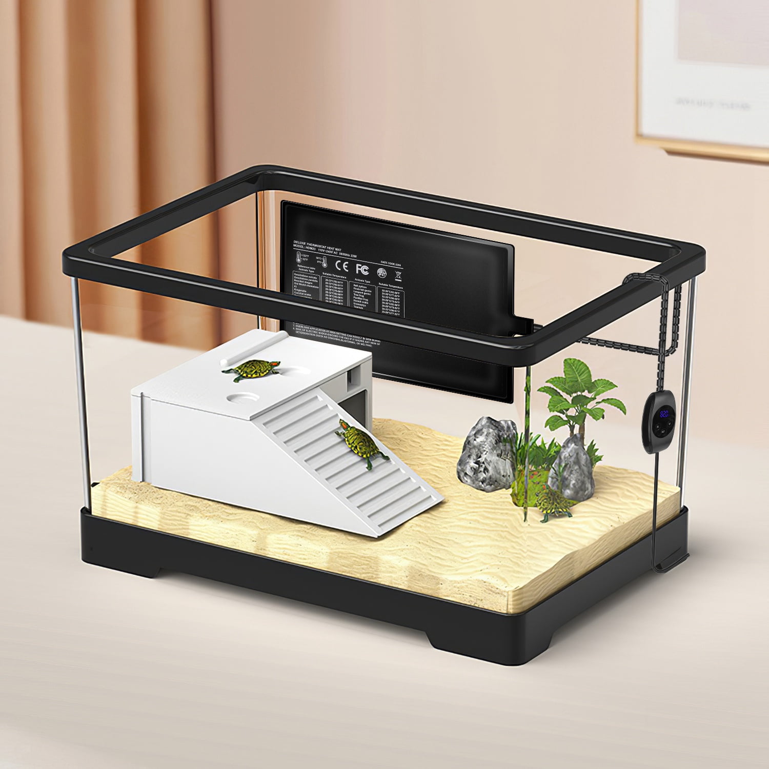 Reptile Heating Pad Under Tank Heater Terrarium Warmer with Digital ...