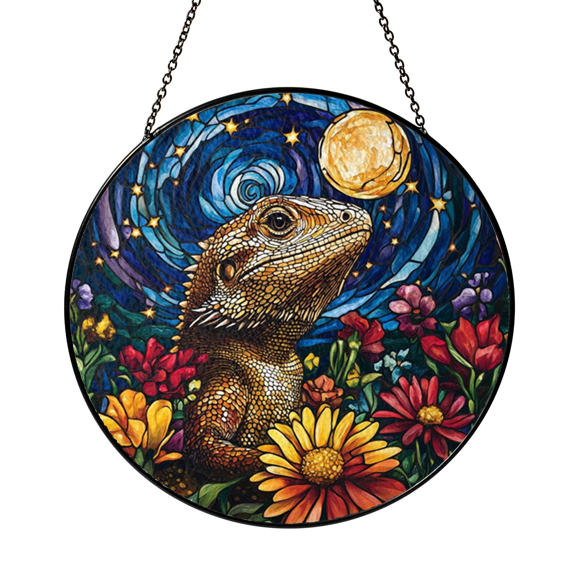 Reptile Inspired Stained Glass Window Hanging – Lizard Design Decor ...